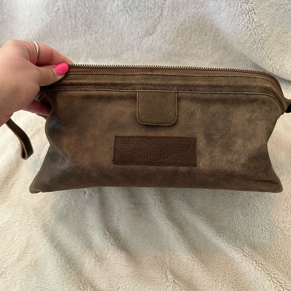 Bags | Mens Travel Pouch Made Of Distressed Goat Skin Leather With Wing ...